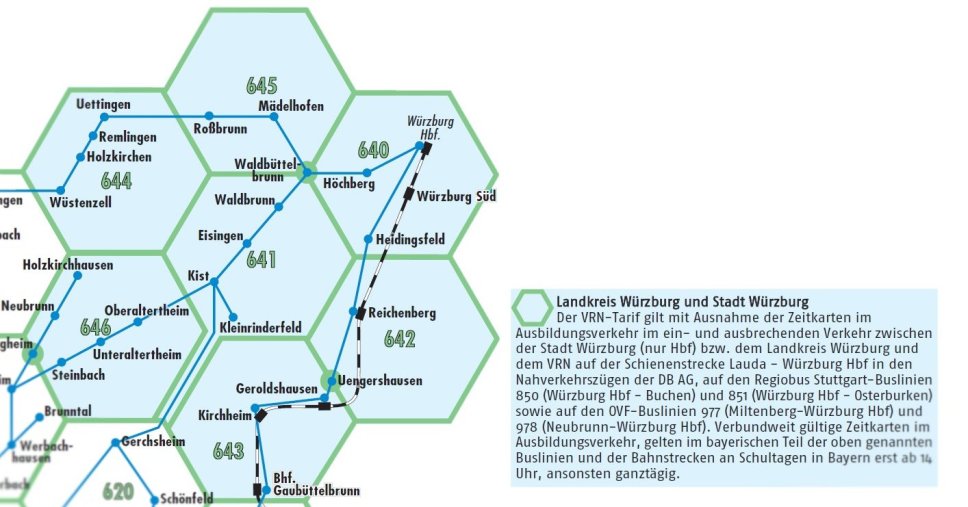 VRN | Wabensystem/Tarifgebiet